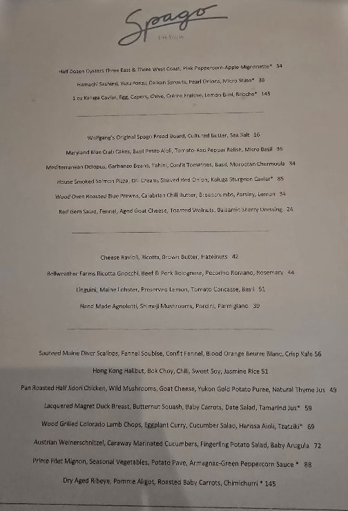 Menu, Hours & Prices at Spago by Wolfgang Puck | Bellagio Las Vegas