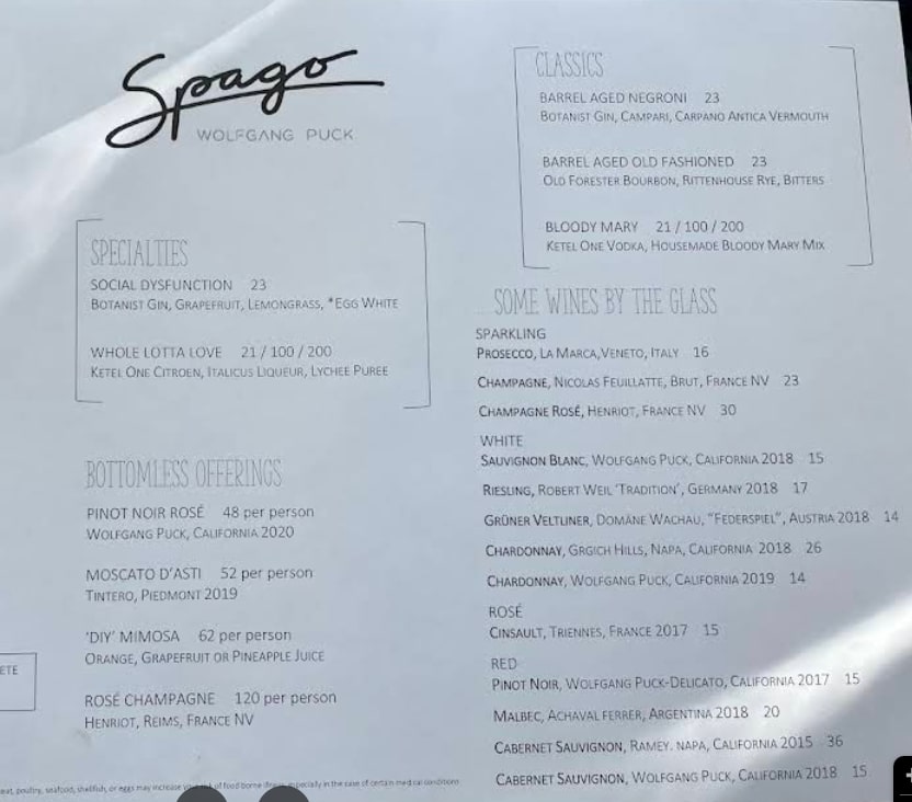 Menu, Hours & Prices at Spago by Wolfgang Puck | Bellagio Las Vegas
